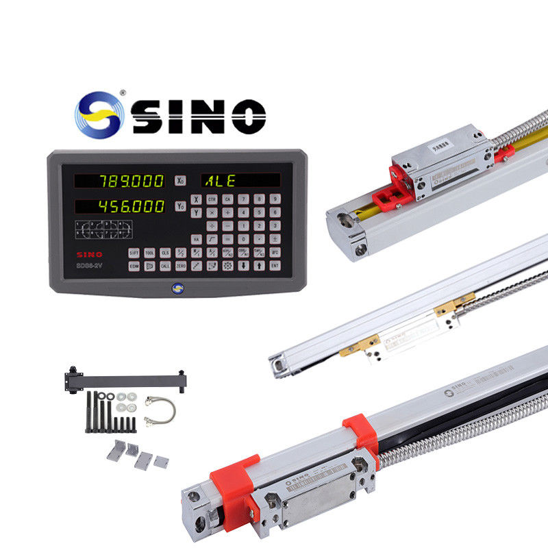 SINO SDS6-2V DRO 2 Axis Digital Readout With Metal LED Kits Two Linear Encoder Rulers For ...