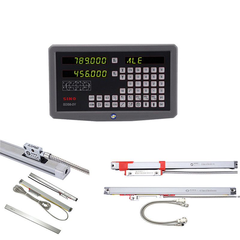 2 Axis Digital Readout SINO SDS6-2V DRO With Metal LED Kits Two Linear Rulers For Milling Machine