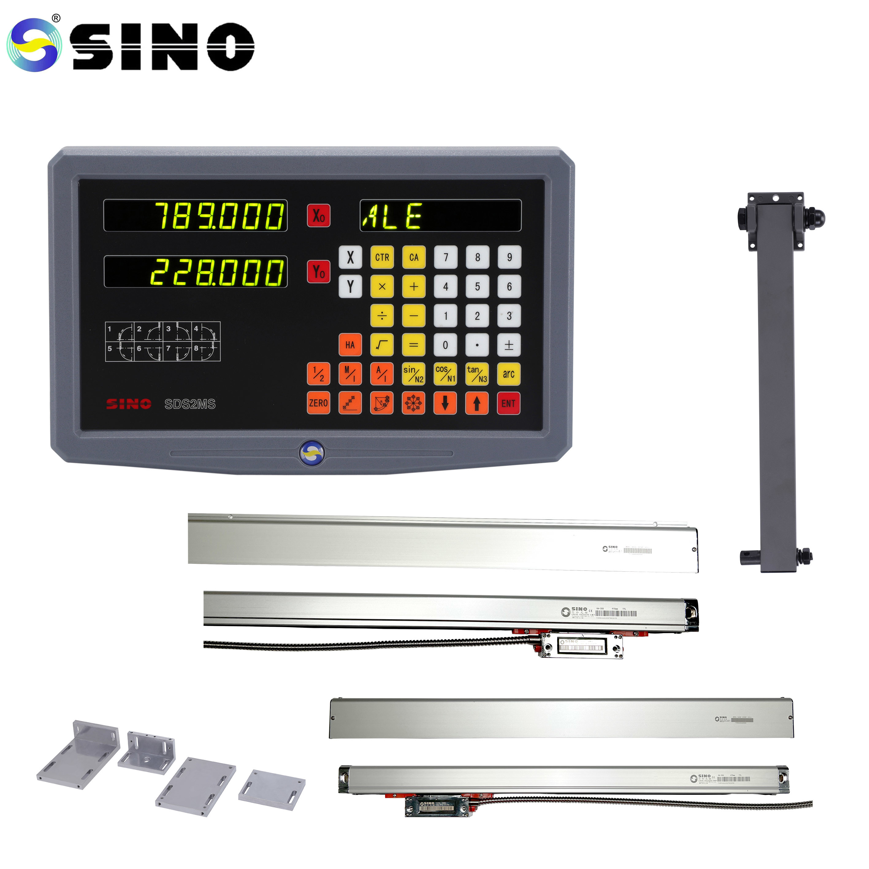 SINO Linear Scale RS422 Signal 2 Axis Digital Readout Dro SDS2MS For Lathe Machine